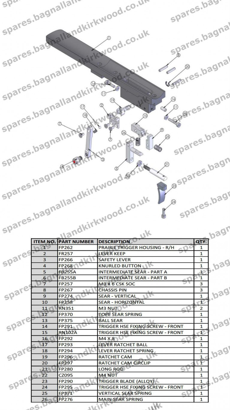Falcon Prairie Air Rifle Trigger Exploded Diagram - Bagnall and ...