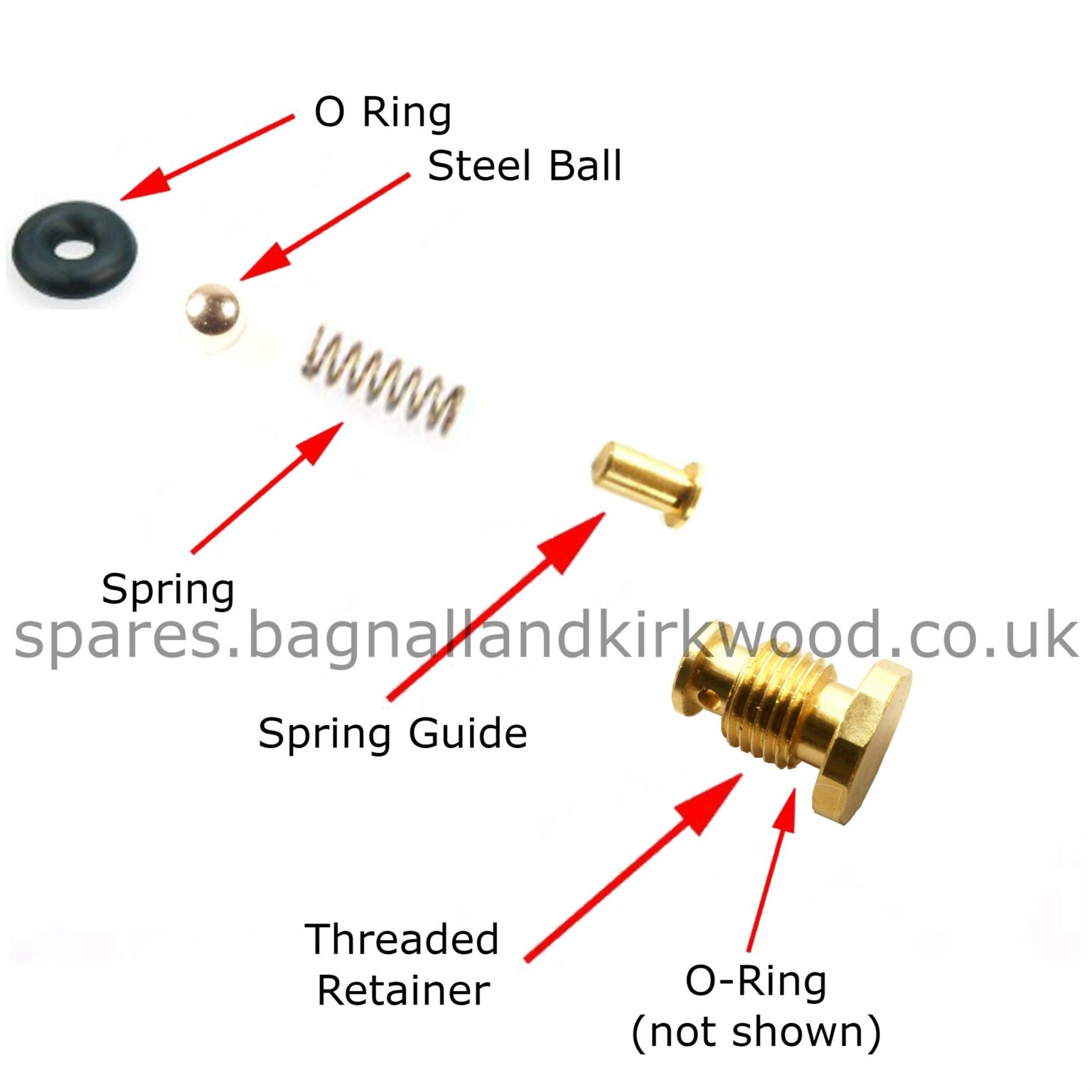 BSA R12 SLX Internal Filling Valve Service Spare Parts - Bagnall and ...